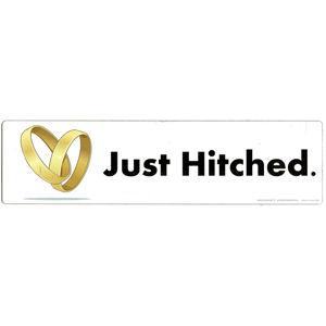 Just Hitched - Bumper Magnet at Sticker Shoppe