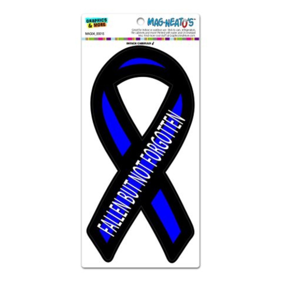 Thin Blue Line Fallen But Not Forgotten - Ribbon Magnet at Sticker Shoppe