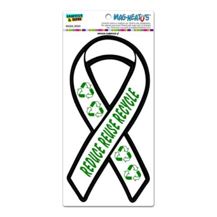 Reduce Reuse Recycle - Ribbon Magnet at Sticker Shoppe