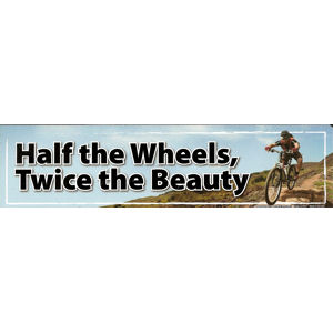 Half The Wheels Twice The Beauty - Magnet at Sticker Shoppe