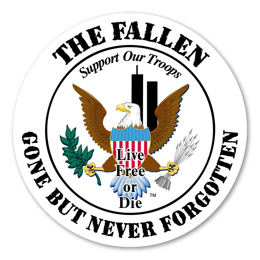 The Fallen Gone But Never Forgotten - Circle Magnet at Sticker Shoppe