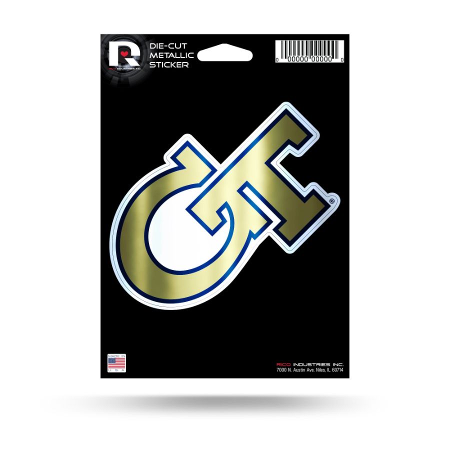 Georgia Tech Yellow Jackets - Metallic Die Cut Vinyl Sticker at Sticker ...