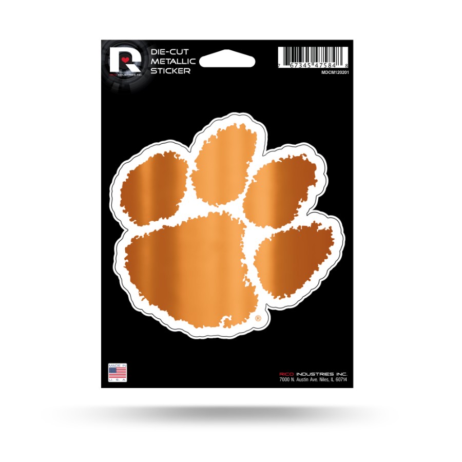Clemson University Tigers - Metallic Die Cut Vinyl Sticker at Sticker ...