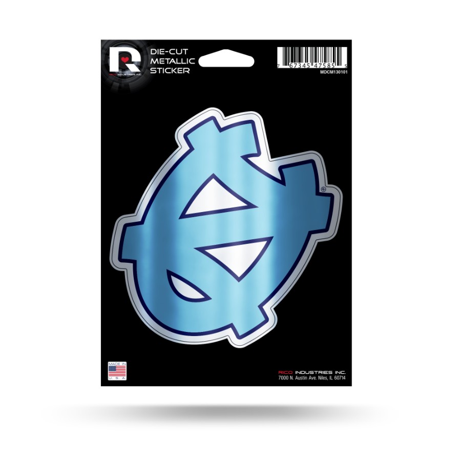 University Of North Carolina Tar Heels - Metallic Die Cut Vinyl Sticker ...