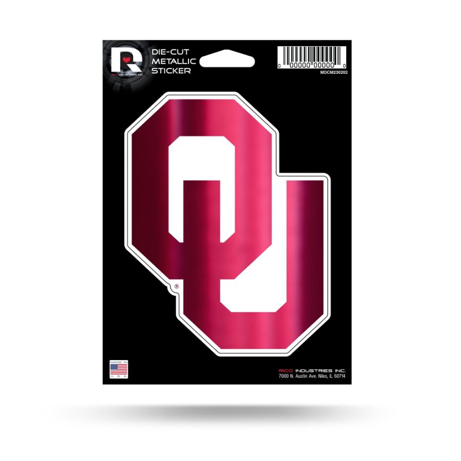 University Of Oklahoma Sooners - Metallic Die Cut Vinyl Sticker at ...