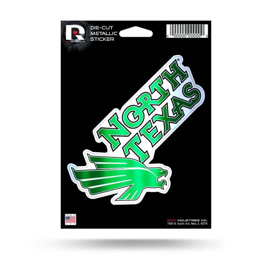 University Of North Texas Mean Green - Metallic Die Cut Vinyl Sticker ...