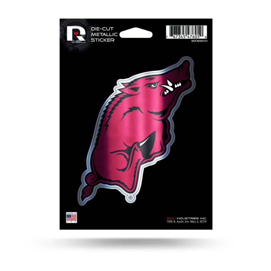 University Of Arkansas Razorbacks - Metallic Die Cut Vinyl Sticker at ...