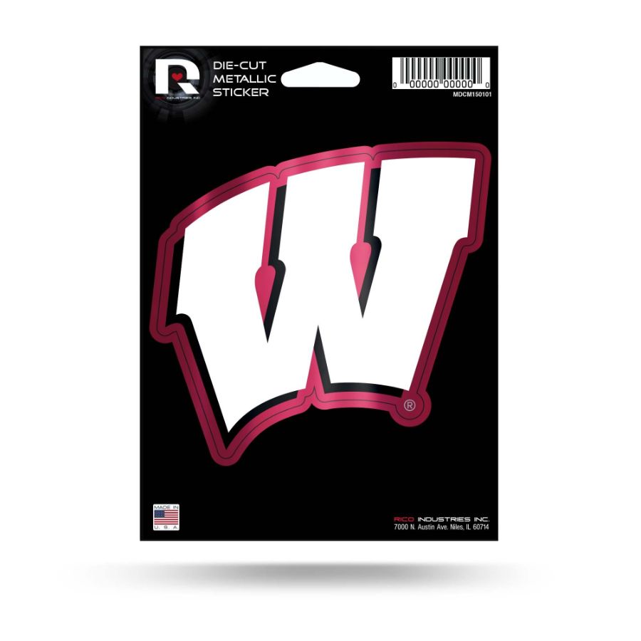 University Of Wisconsin Badgers - Metallic Die Cut Vinyl Sticker at ...