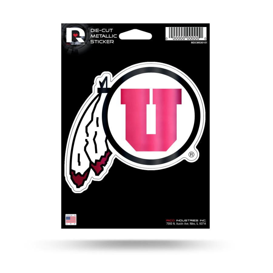 University Of Utah Utes - Metallic Die Cut Vinyl Sticker at Sticker Shoppe