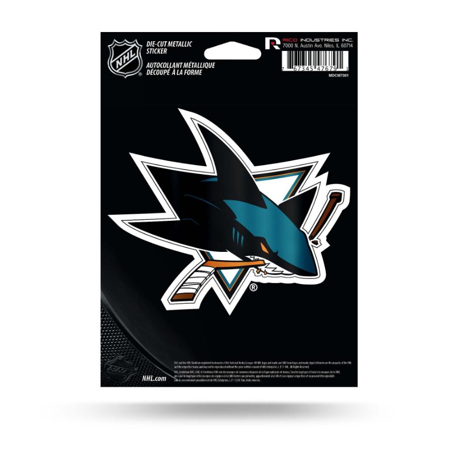 San Jose Sharks - Metallic Die Cut Vinyl Sticker at Sticker Shoppe
