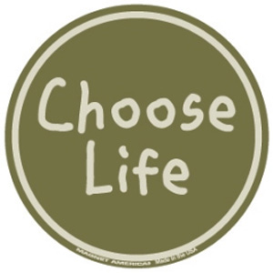 Choose Life Green - Circle Magnet at Sticker Shoppe