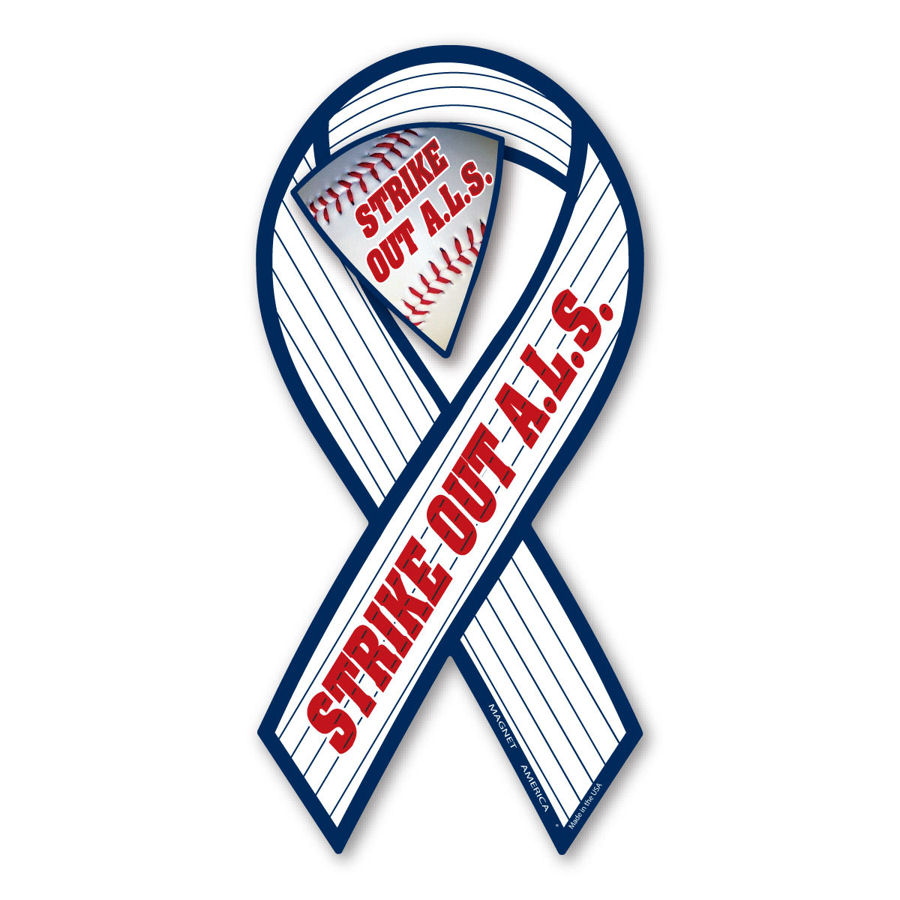 Strike Out A.L.S. - Ribbon Magnet at Sticker Shoppe