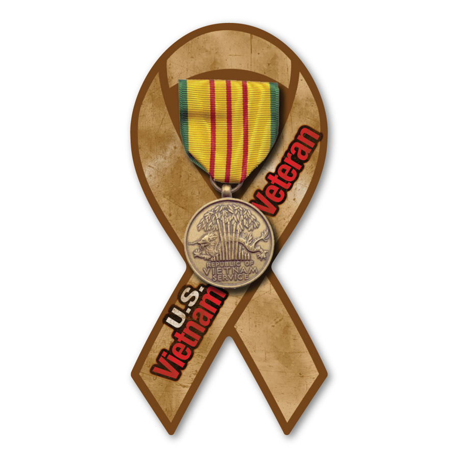 Vietnam Veteran Service Medal - Mini Ribbon Magnet at Sticker Shoppe