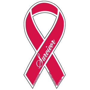 Red Survivor - Mini Ribbon Magnet at Sticker Shoppe