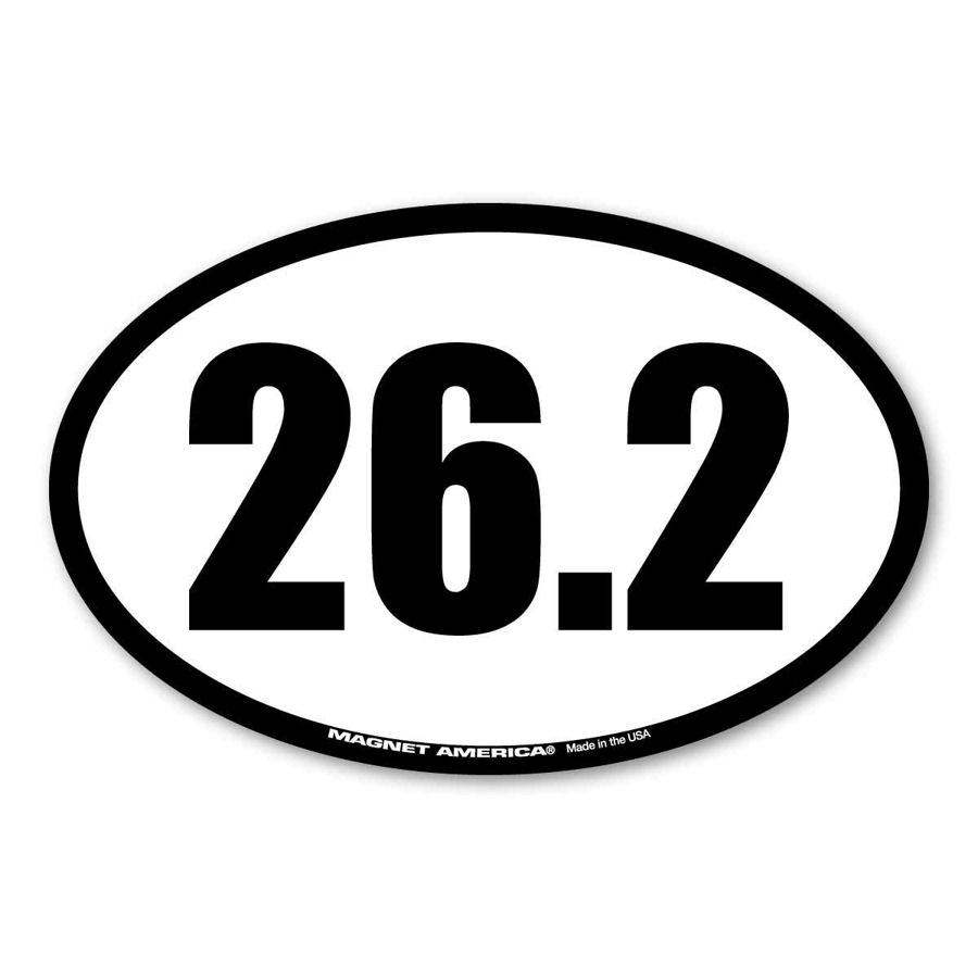 26.2 Running Marathon - Oval Sticker at Sticker Shoppe