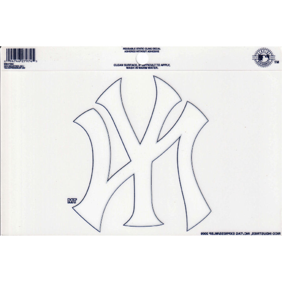 New York Yankees Logo - Inside Window Static Cling at Sticker Shoppe