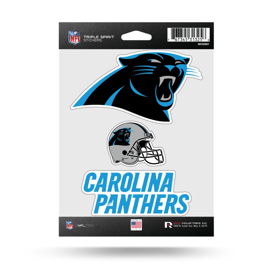 Carolina Panthers - Sheet Of 3 Triple Spirit Stickers at Sticker Shoppe