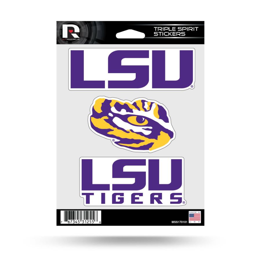 Louisiana State University LSU Tigers - Sheet Of 3 Triple Spirit ...