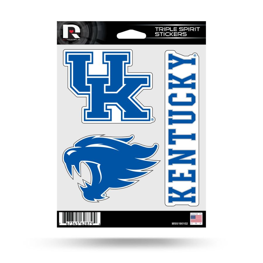 University Of Kentucky Wildcats - Sheet Of 3 Triple Spirit Stickers at ...