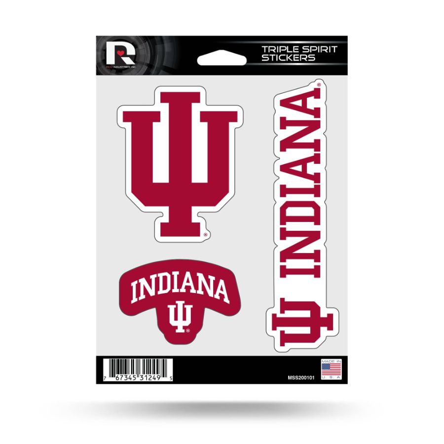 Indiana University Hoosiers - Sheet Of 3 Triple Spirit Stickers at ...