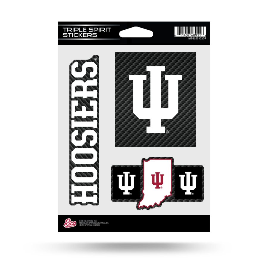 Indiana University Hoosiers - Sheet Of 3 Carbon Fiber Triple Spirit ...