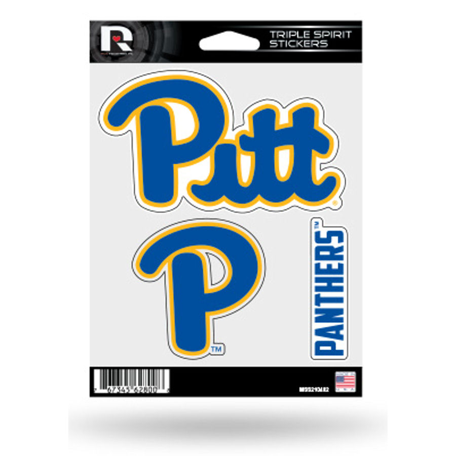 University Of Pittsburgh Panthers - Sheet Of 3 Triple Spirit Stickers ...