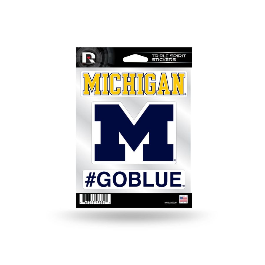 University Of Michigan Wolverines #GOBLUE - Sheet Of 3 Triple Spirit ...
