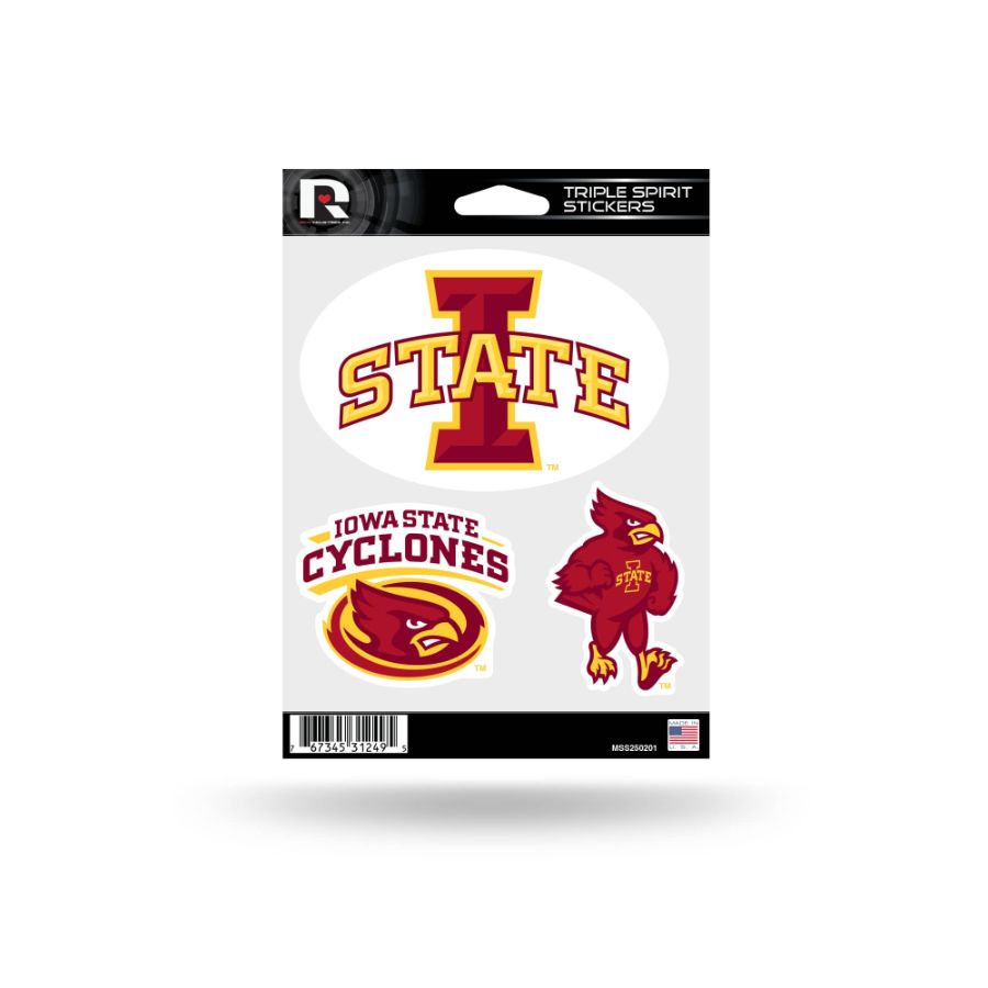 Iowa State University Cyclones - Sheet Of 3 Triple Spirit Stickers at ...