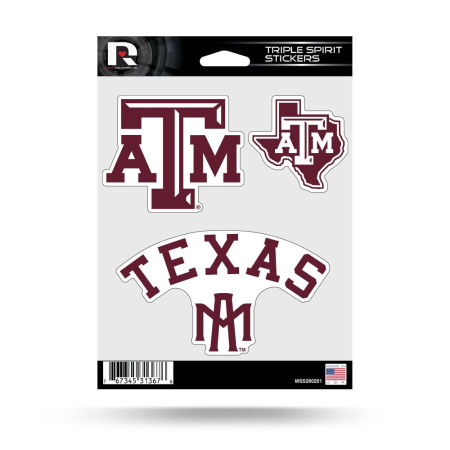 Texas A&M University Aggies - Sheet Of 3 Triple Spirit Stickers at ...
