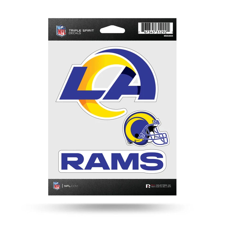 Los Angeles Rams 2020 Logo - Sheet Of 3 Triple Spirit Stickers at ...