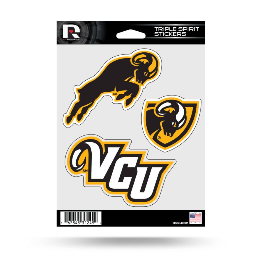 Virginia Commonwealth University Rams - Sheet Of 3 Triple Spirit ...