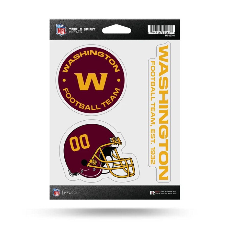 Washington Football Team - Sheet Of 3 Triple Spirit Stickers at Sticker ...