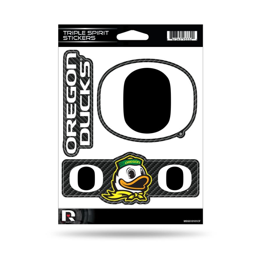 University Of Oregon Ducks - Sheet Of 3 Carbon Fiber Triple Spirit ...