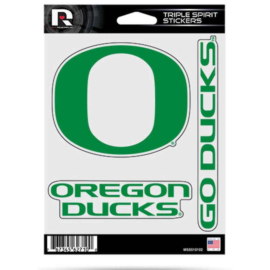 University Of Oregon Ducks - Sheet Of 3 Triple Spirit Stickers at ...