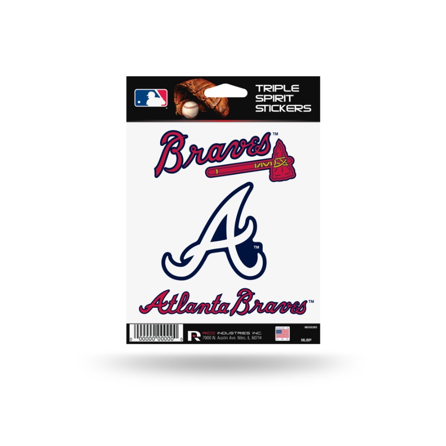 Atlanta Braves - Sheet Of 3 Triple Spirit Stickers at Sticker Shoppe