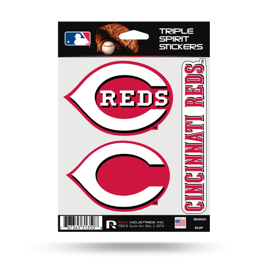 Cincinnati Reds - Sheet Of 3 Triple Spirit Stickers at Sticker Shoppe