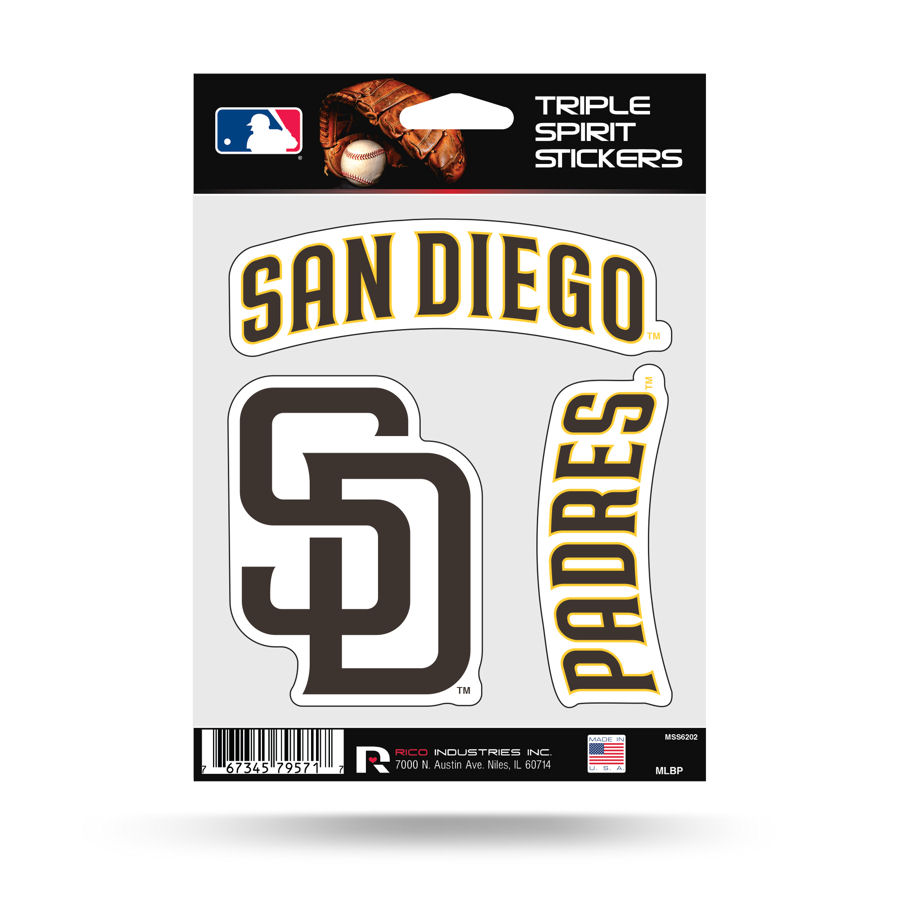 San Diego Padres 2020 Logo - Sheet Of 3 Triple Spirit Stickers at ...