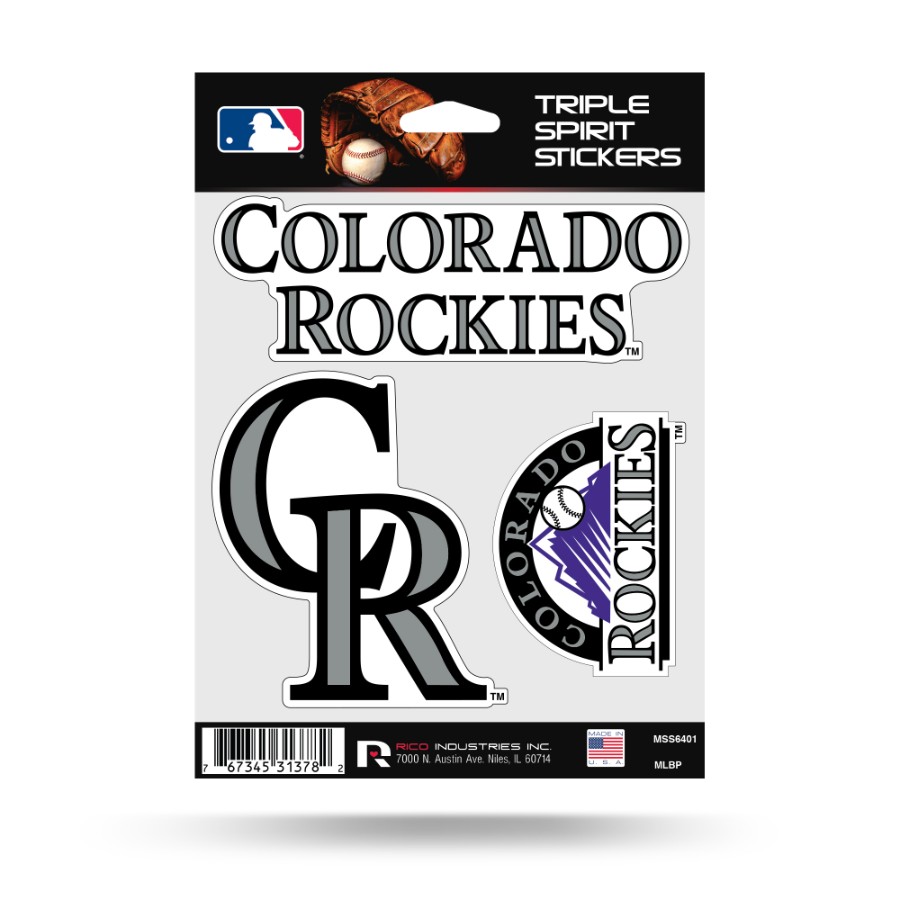 Colorado Rockies - Sheet Of 3 Triple Spirit Stickers at Sticker Shoppe