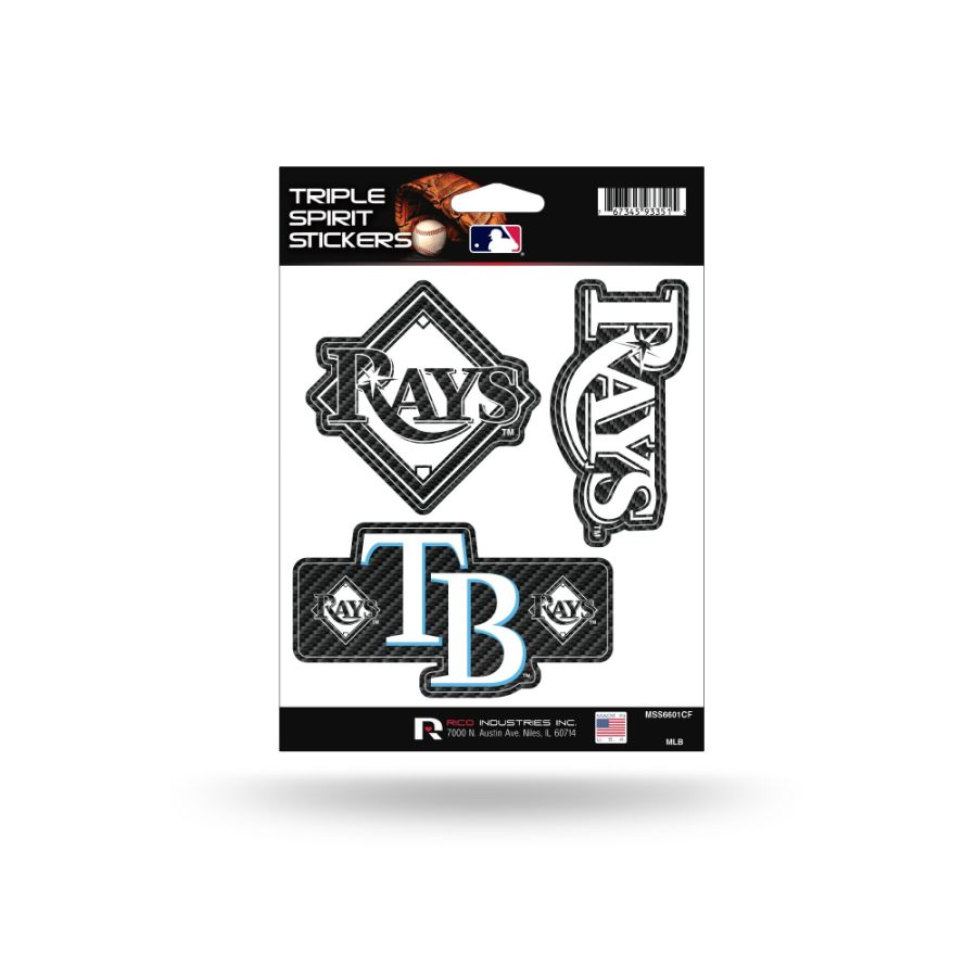 Tampa Bay Rays - Sheet Of 3 Carbon Fiber Triple Spirit Stickers at ...
