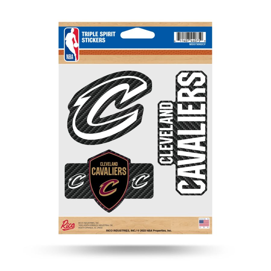 Cleveland Cavaliers 2022 Logo - Sheet Of 3 Carbon Fiber Triple Spirit ...
