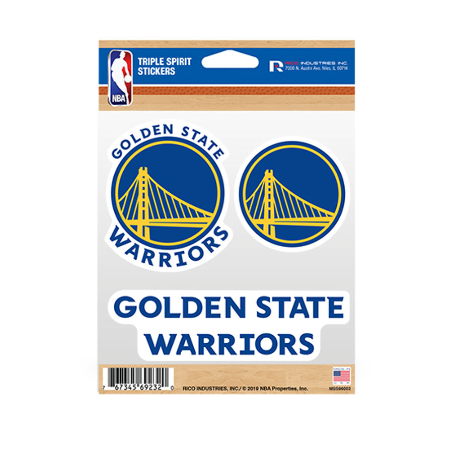 Golden State Warriors - Sheet Of 3 Triple Spirit Stickers at Sticker Shoppe