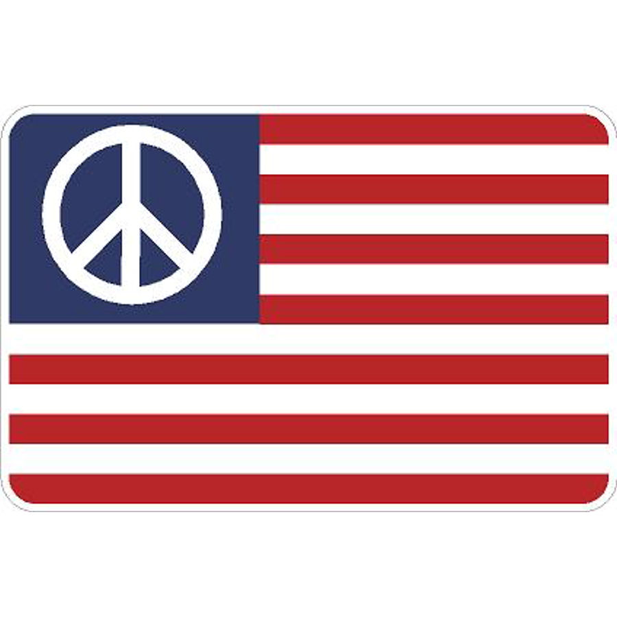 American Flag Peace Sign - Flag Vinyl Sticker at Sticker Shoppe