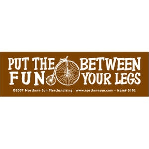 Bikes Put The Fun Between Your Legs - Mini Sticker at Sticker Shoppe