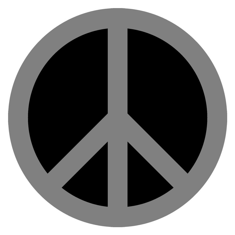 Black & Grey Peace Sign - Vinyl Sticker at Sticker Shoppe