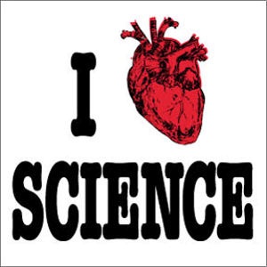 I Heart Science - Square Sticker at Sticker Shoppe