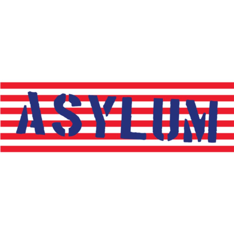 Asylum Red White & Blue - Mini Sticker at Sticker Shoppe