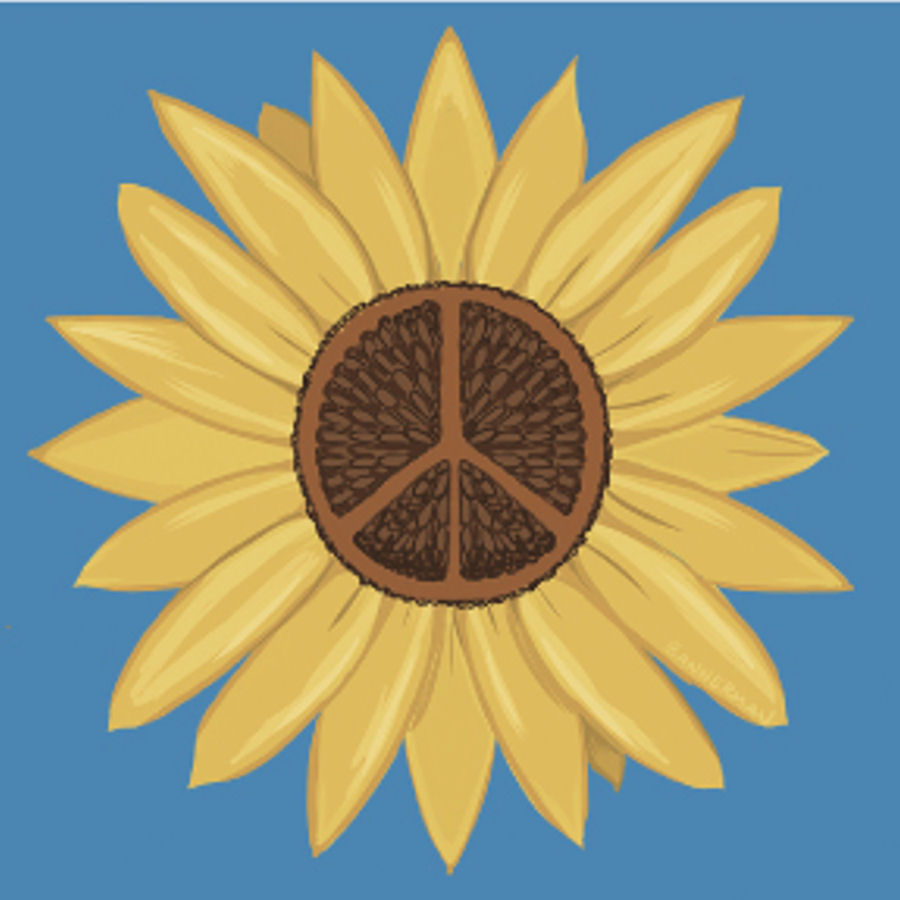 Peace Sunflower - Vinyl Sticker at Sticker Shoppe