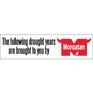 Drought Years Brought To You By Monsatan - Bumper Sticker at Sticker Shoppe