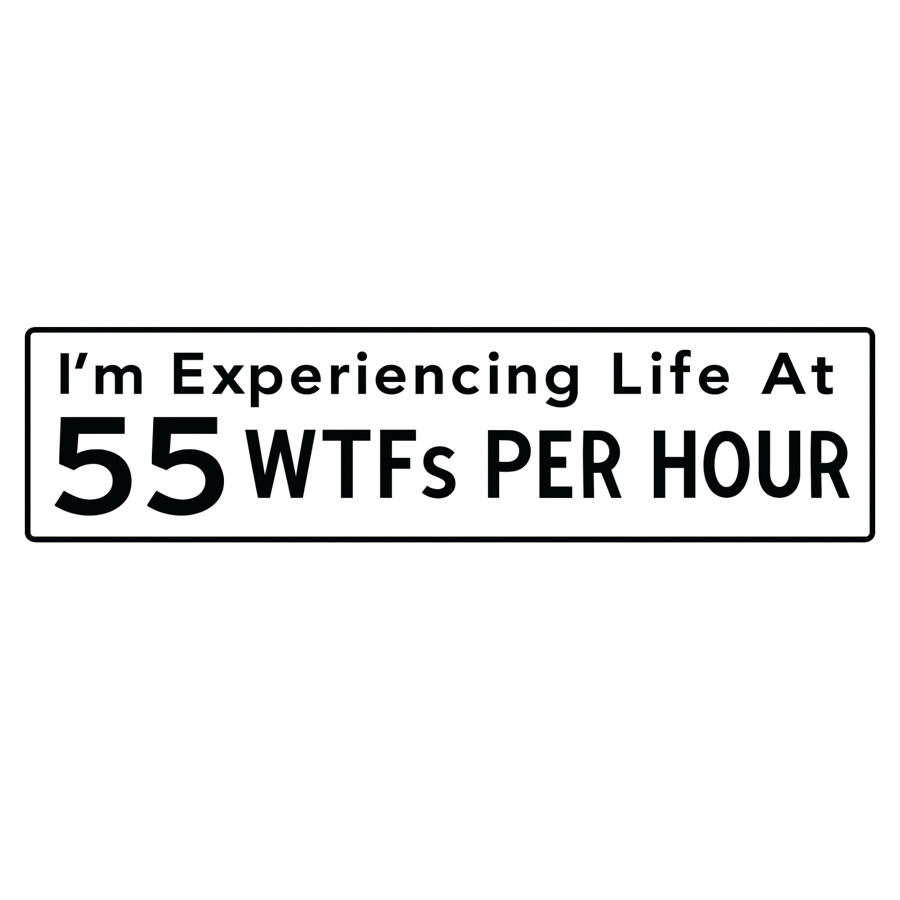 I'm Experiencing Life At 55 WTFs An Hour - Bumper Sticker at Sticker Shoppe