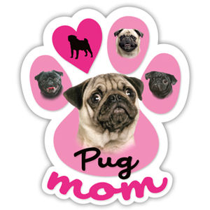 Pug Mom - Shape Magnet at Sticker Shoppe